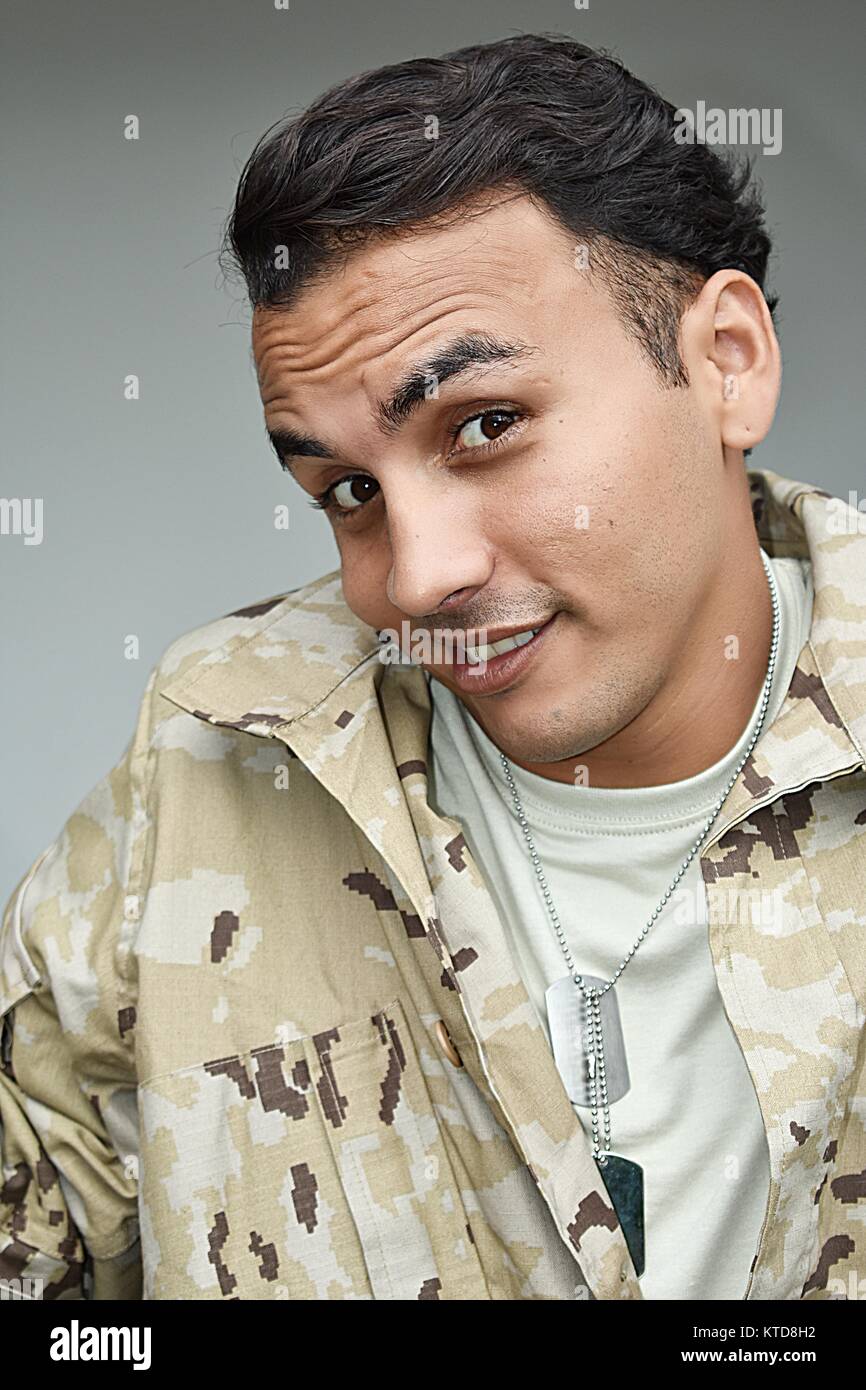 Confused Minority Male Soldier Stock Photo - Alamy