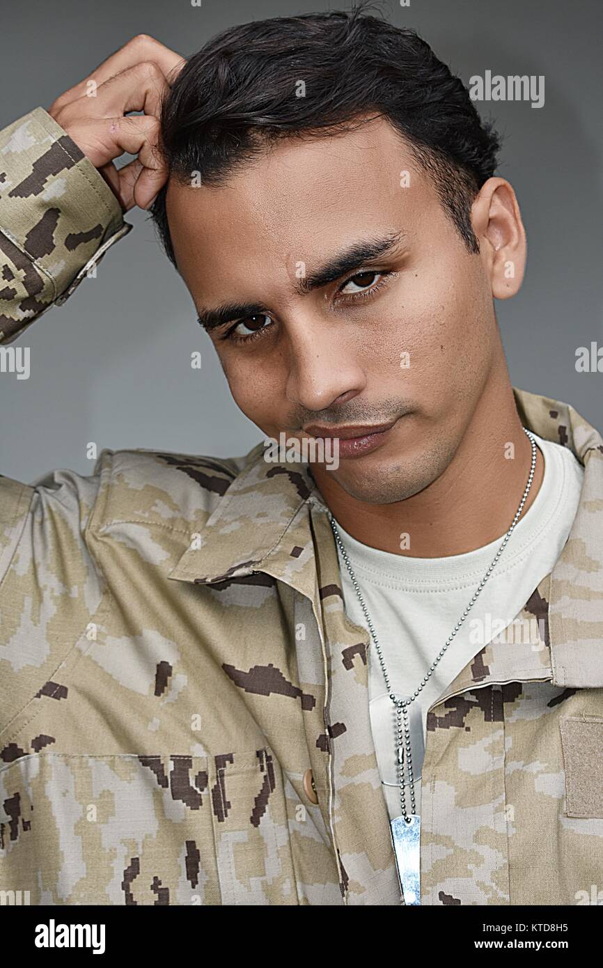 Young Male Soldier Thinking Stock Photo - Alamy