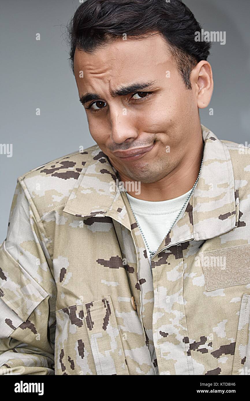 Enlisted Male Soldier And Confusion Stock Photo - Alamy