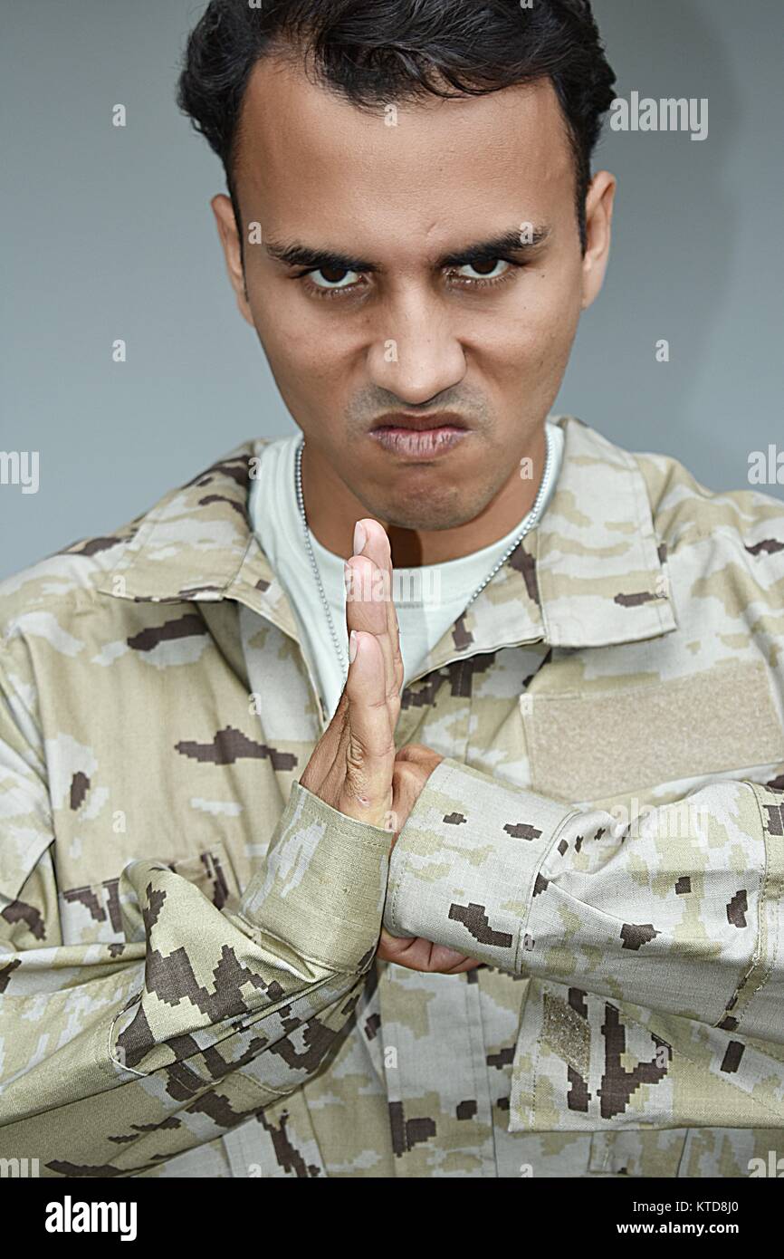 Mad Male Soldier Stock Photo - Alamy