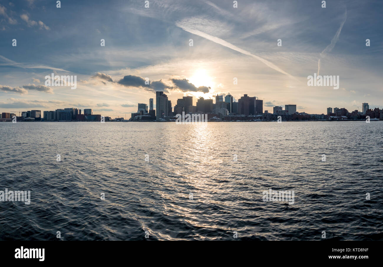 High Resolutino Picture of Downtown Boston with Sun starting to Set ...