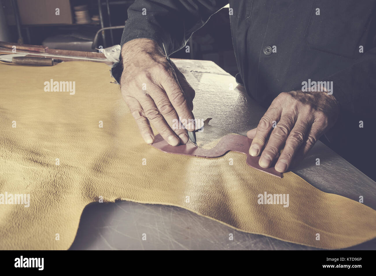 Shoe production process in factory Stock Photo - Alamy
