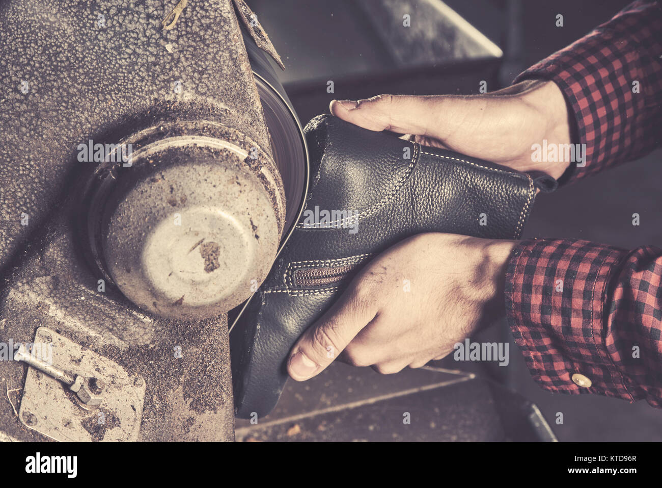 Shoe production process in factory Stock Photo - Alamy
