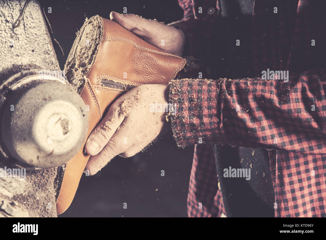 Shoe production process in factory Stock Photo - Alamy