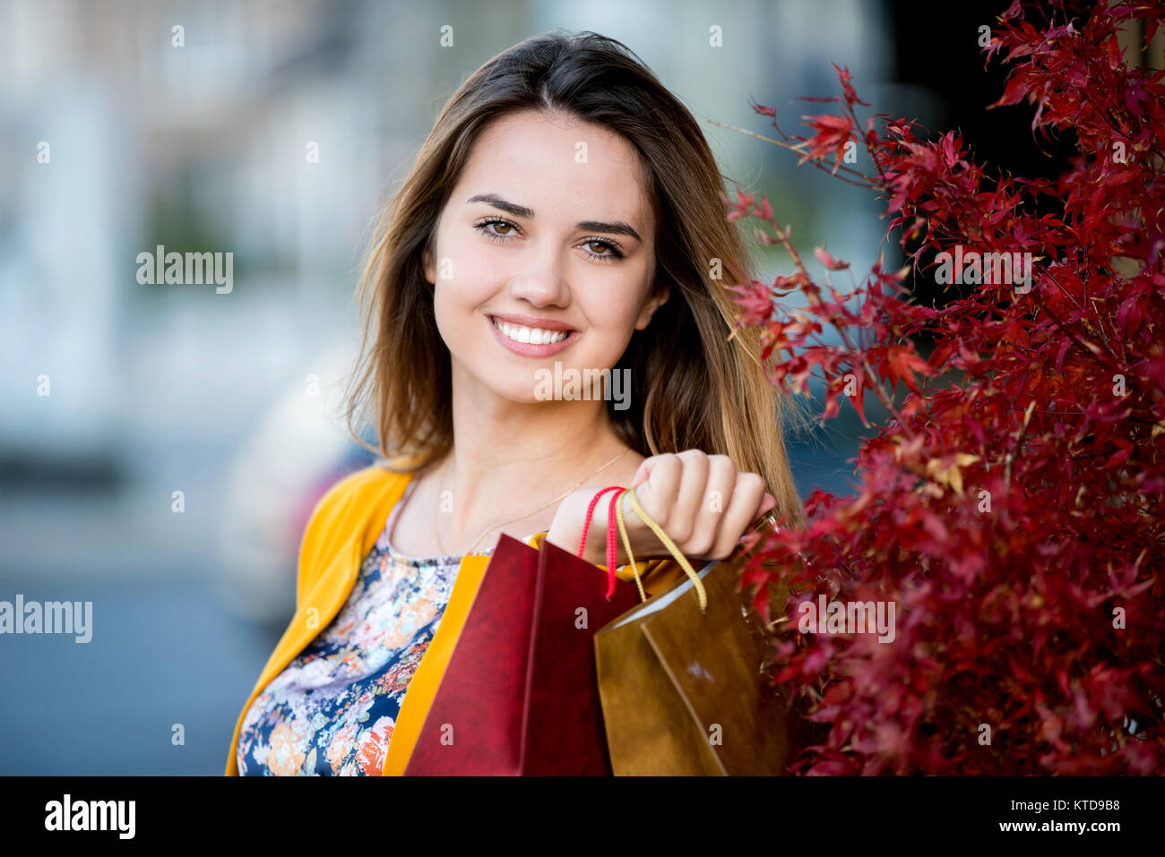 Pretty girl with shopping bags having fun, shopper, shopaholic Stock ...