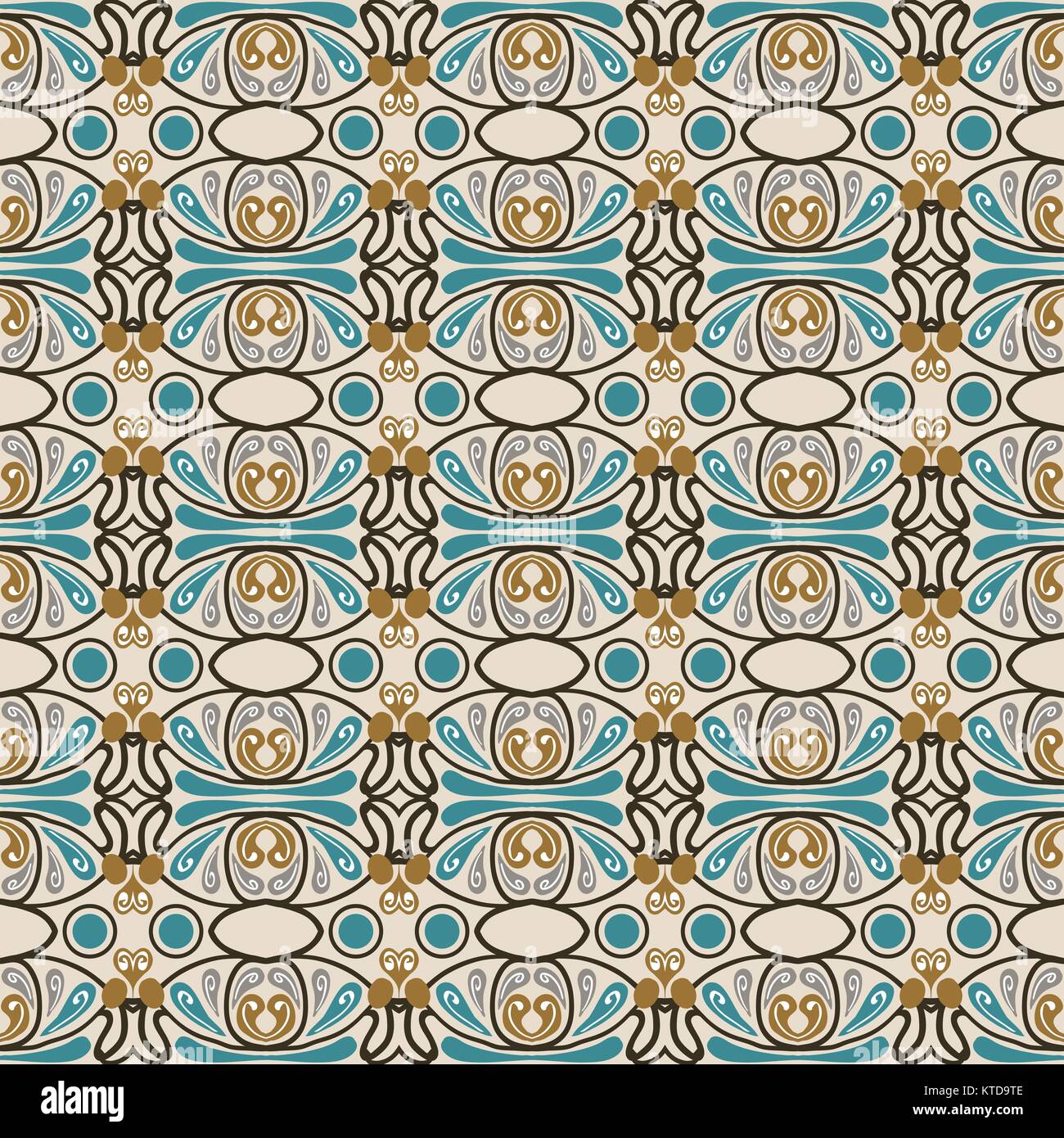 Seamless background image of vintage oval round geometry pattern Stock ...