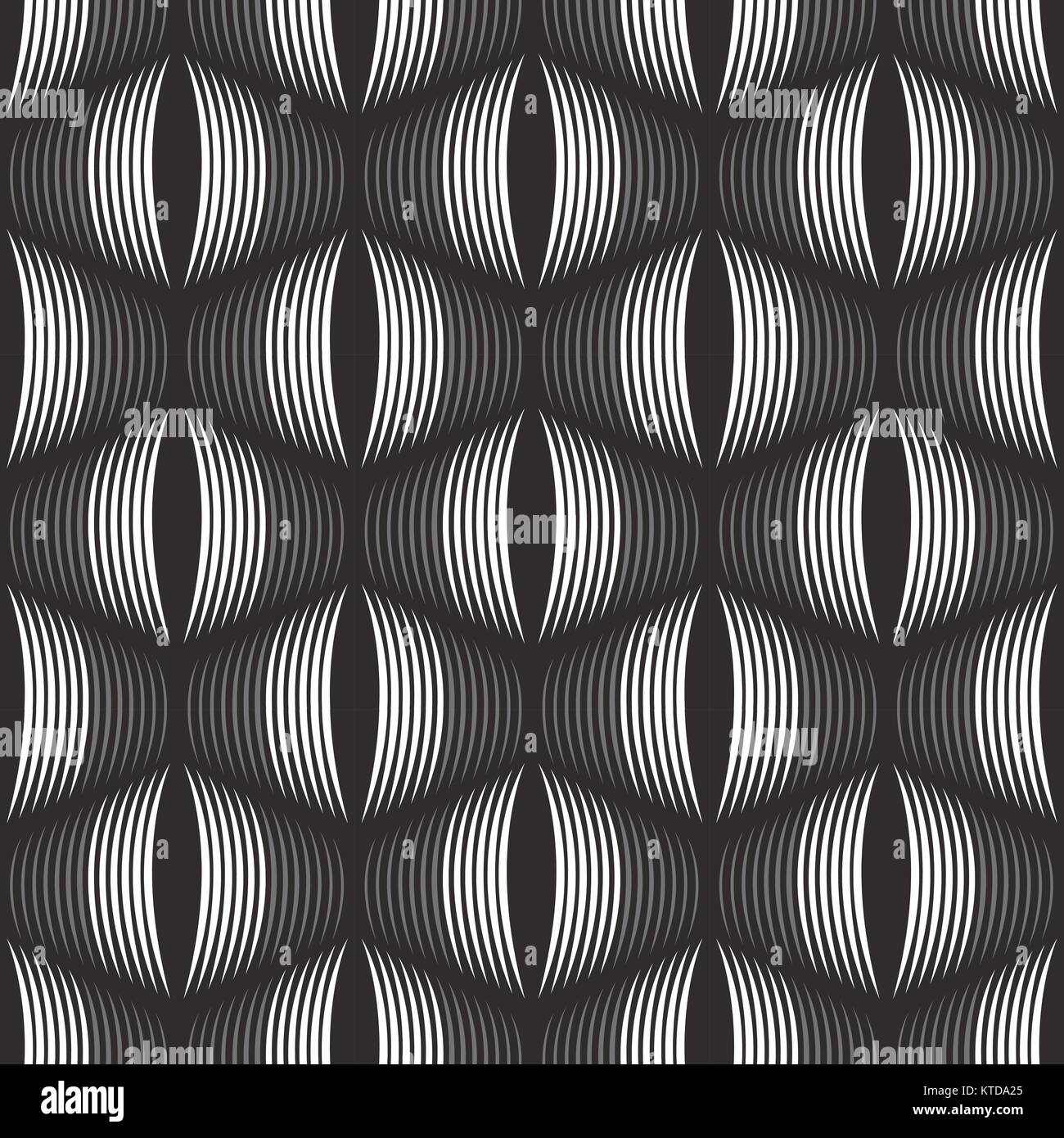 seamless black white curve line geometry pattern Stock Vector Image ...