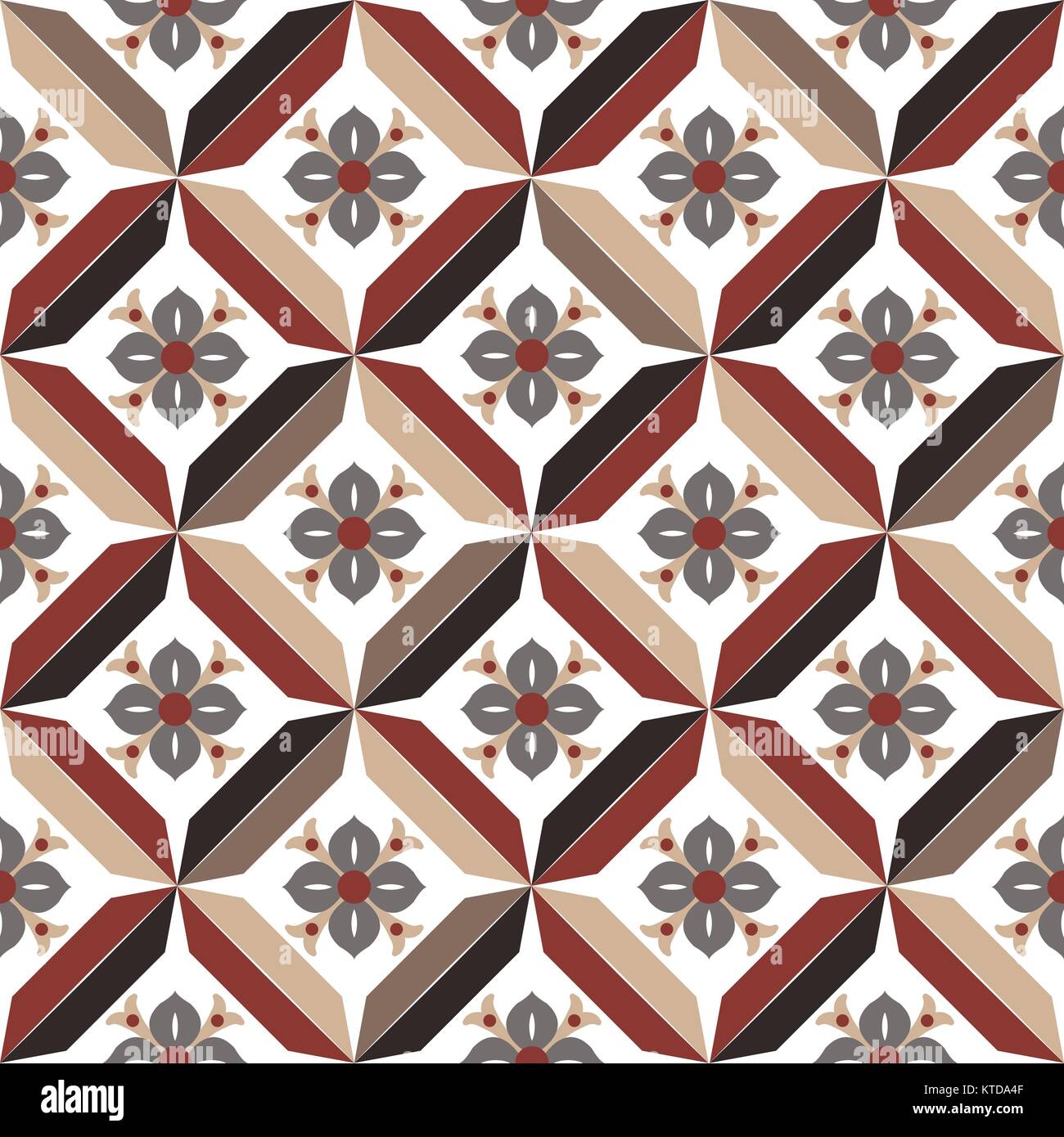 Seamless background image of vintage diamond geometry flower pattern ...