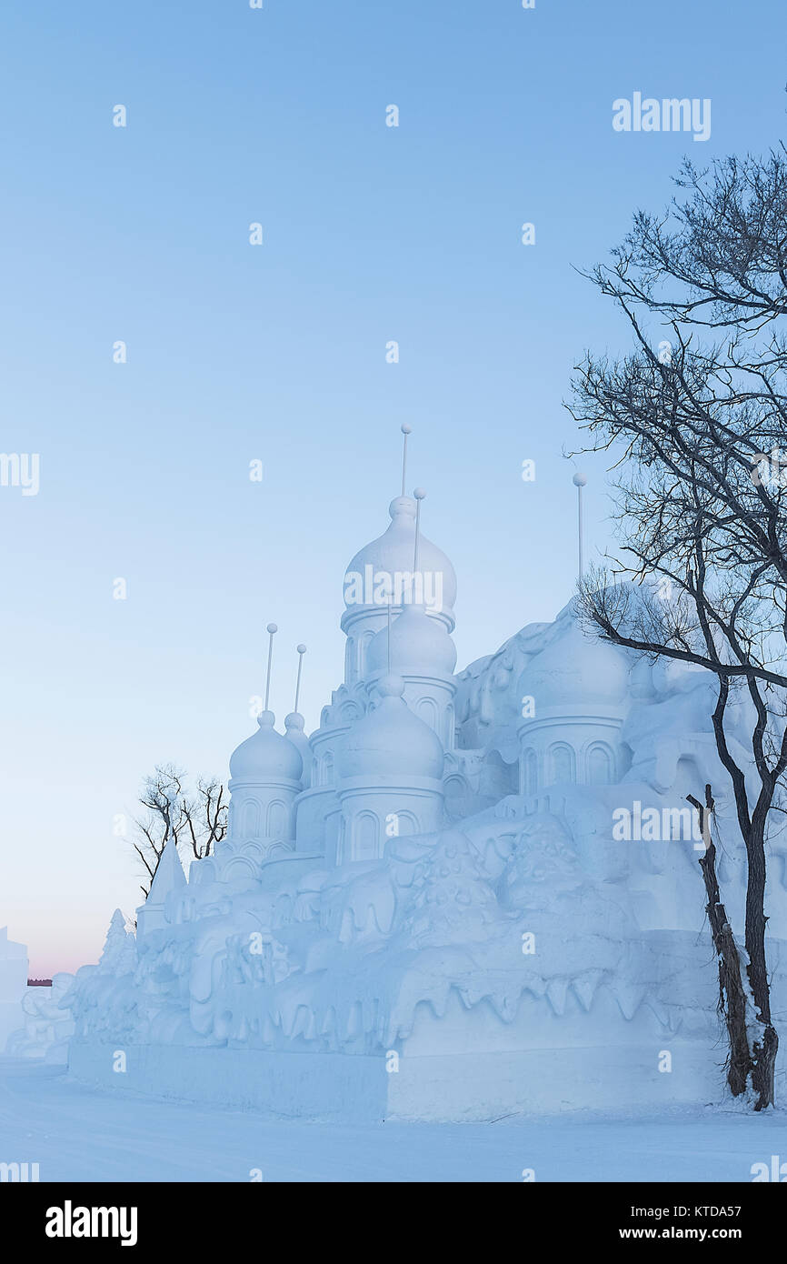 Snow Sculpture Castle Stock Photo - Alamy