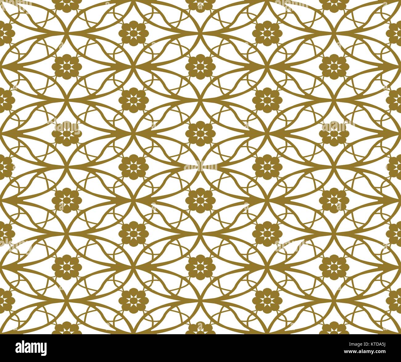 Seamless background image of vintage golden round oval cross flower ...