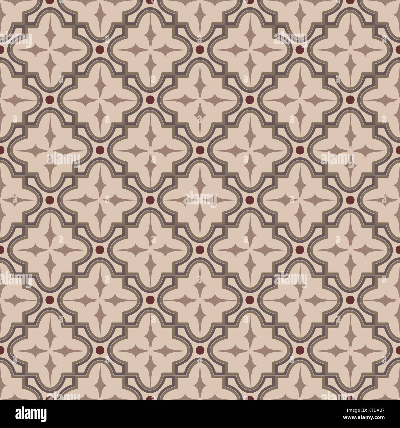Seamless background image of vintage brown cross round square geometry ...
