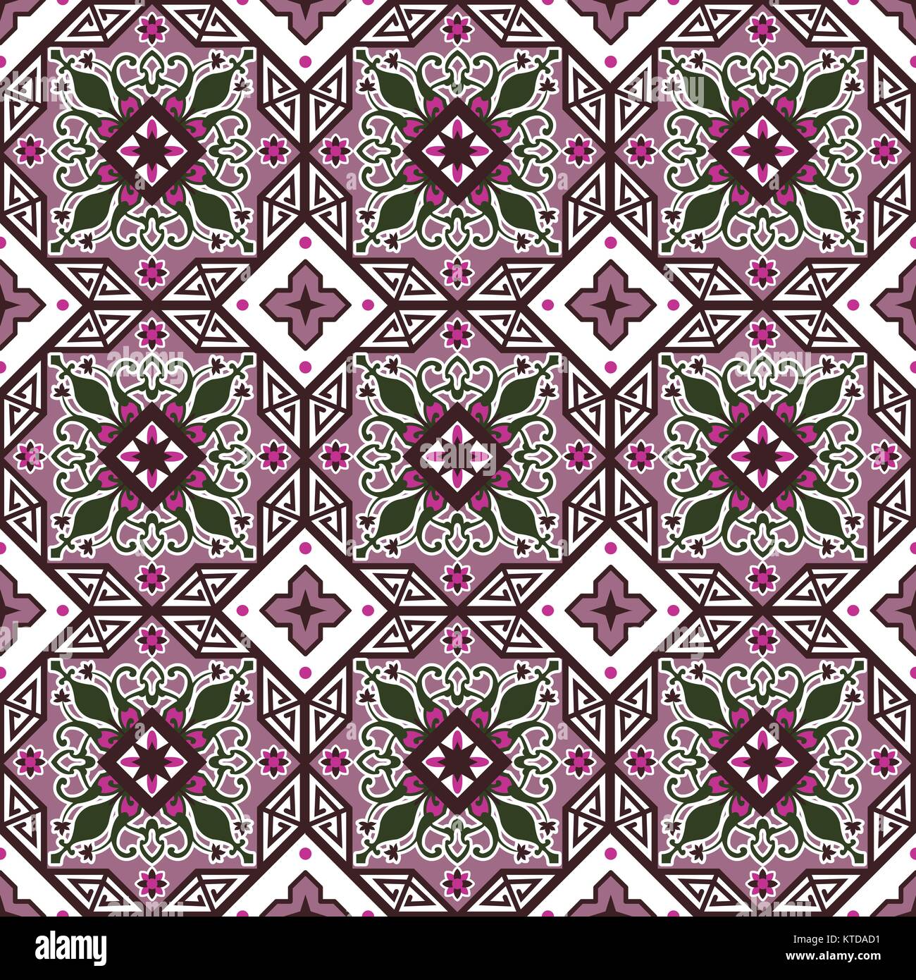 Seamless background image of vintage purple octagon geometry flower ...