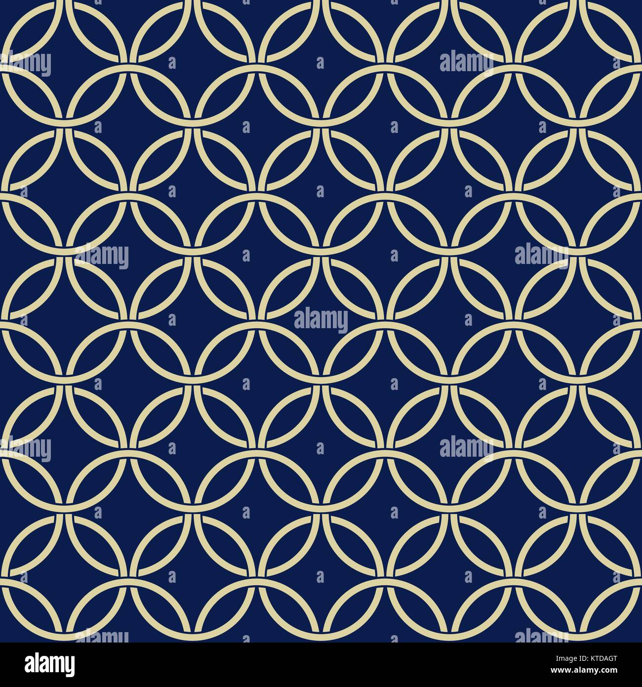 Seamless background oriental retro navy blue round cross frame chain ...