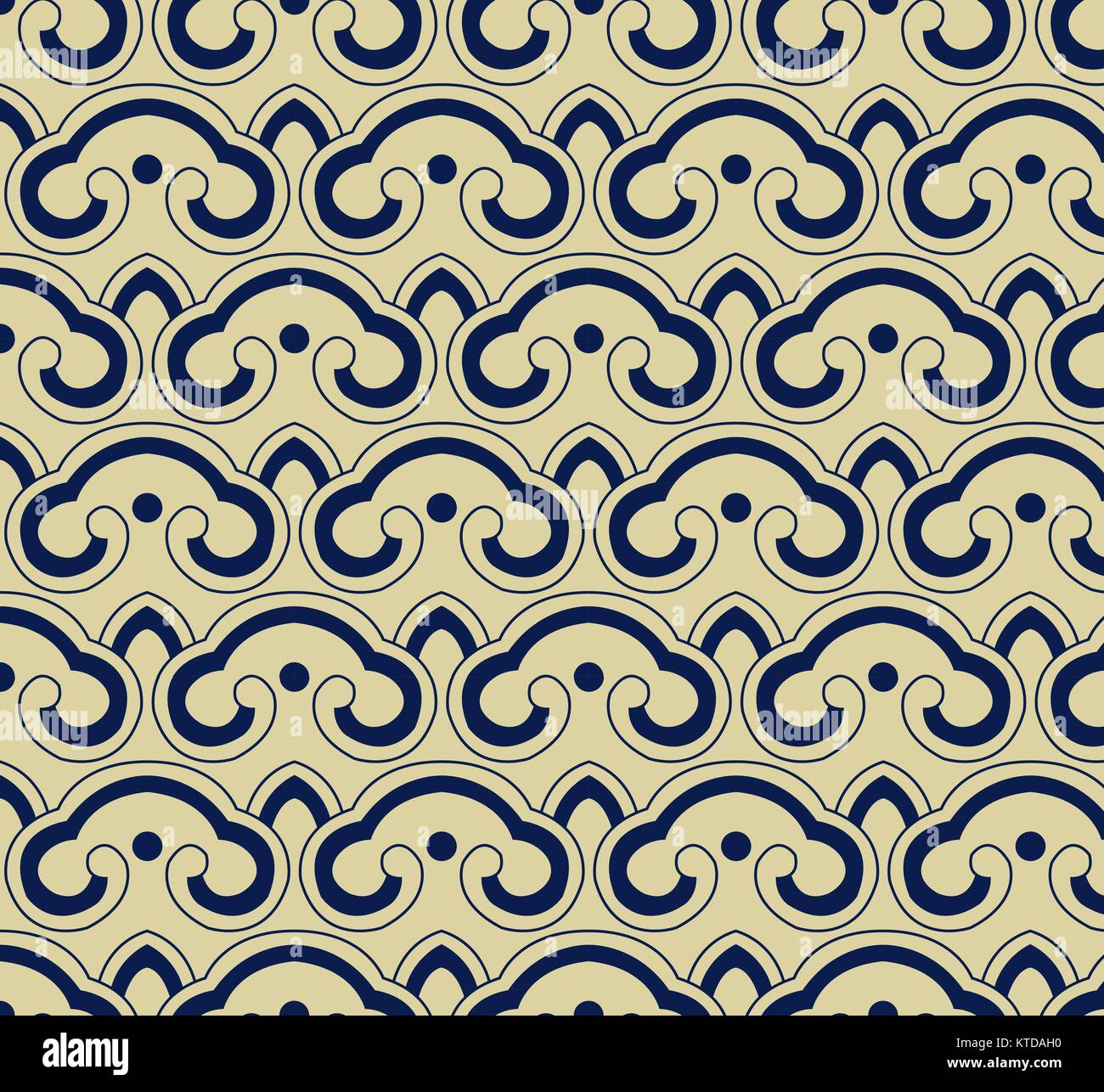 Seamless background oriental retro curve cross round Japanese pattern ...