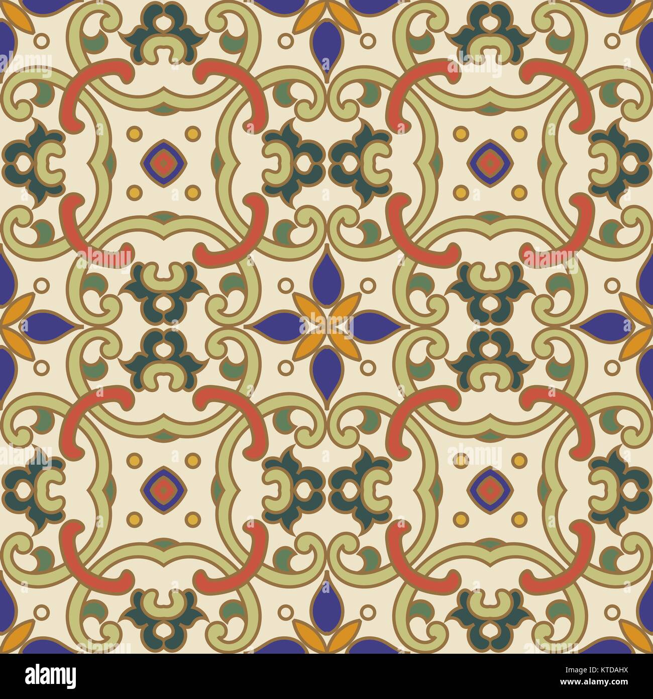 Seamless background curve cross chain flower oriental chintz Stock ...