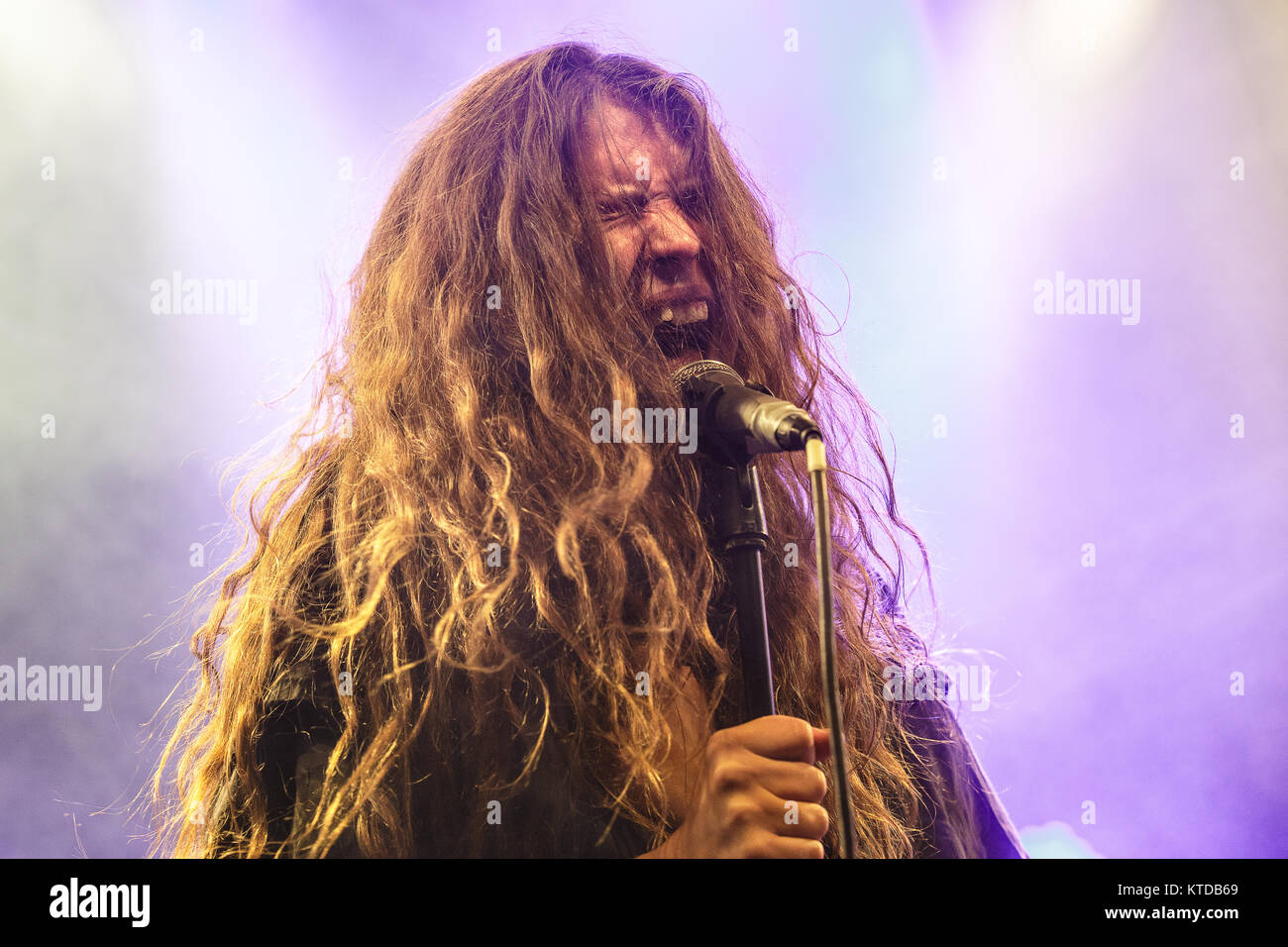 The Belgian heavy punk band Oathbreaker performs a live concert during ...