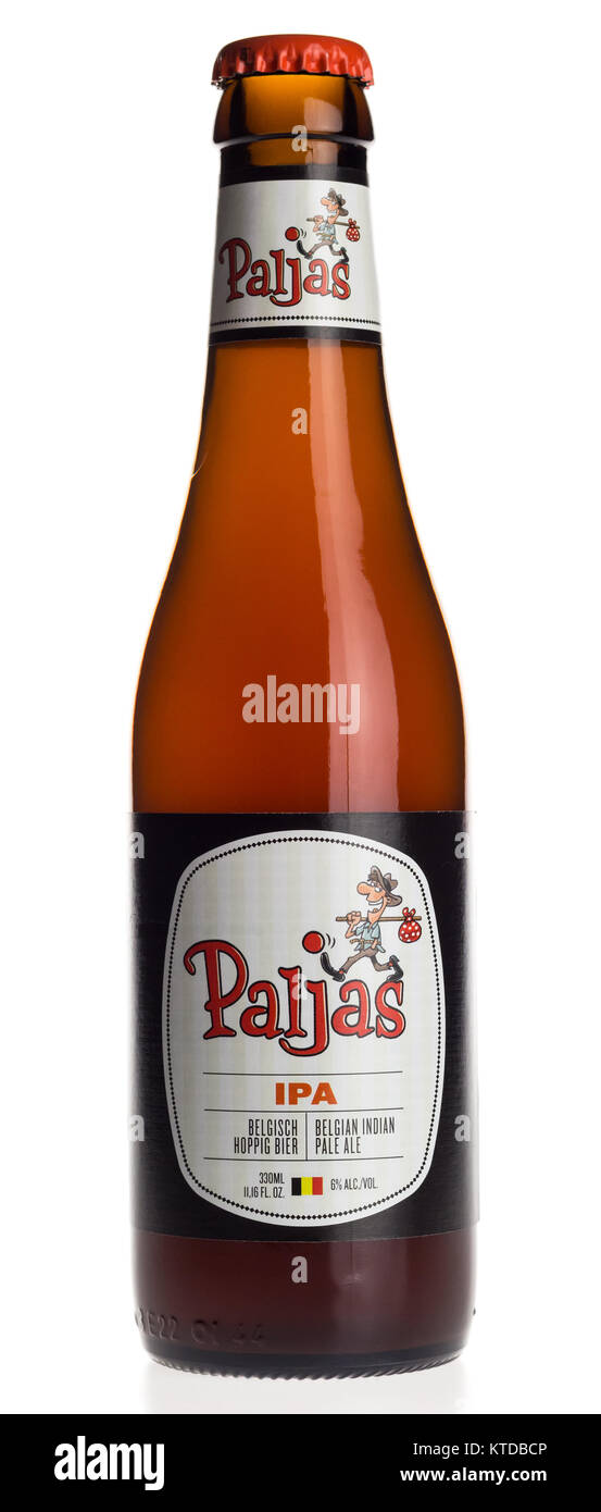 Bottle of Belgian Paljas IPA beer isolated on a white background Stock ...