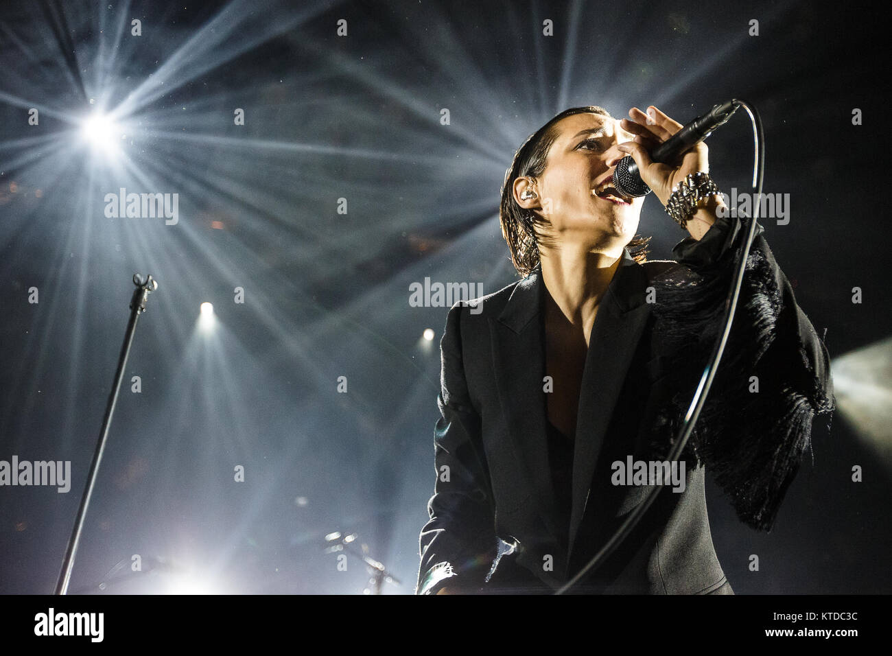 The English post-punk band Savages performs a live concert at the ...