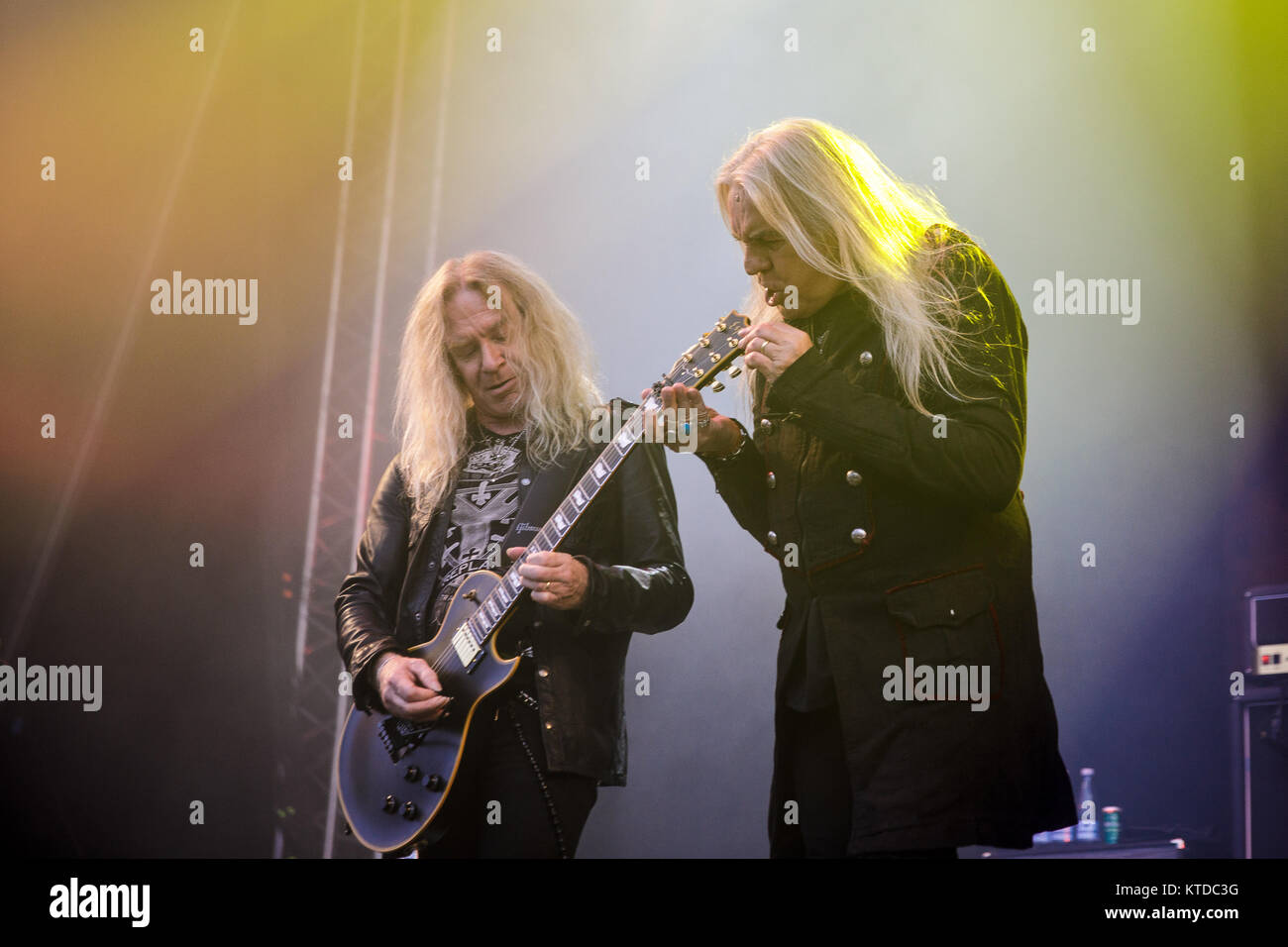 The British heavy metal band Saxon performs a live concert during the ...
