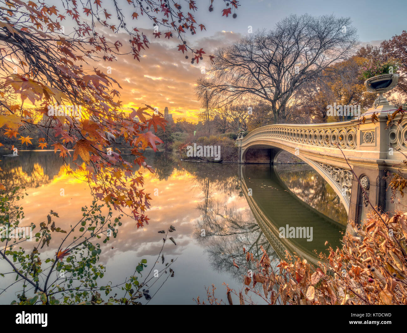 The Bow Bridge is a cast iron bridge located in Central Park, New York ...
