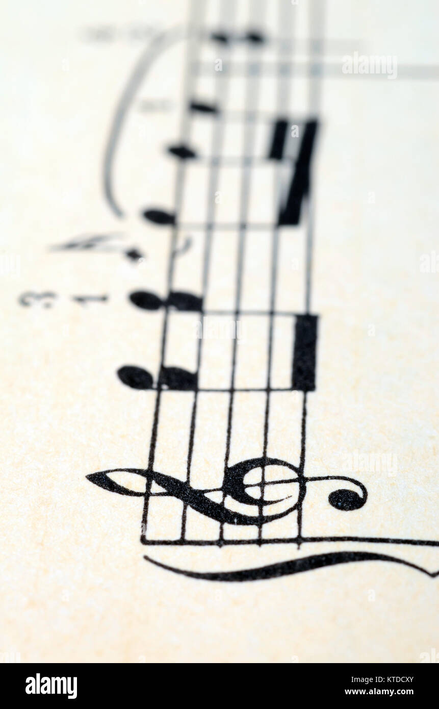 Music notes score background, piano score, close up Stock Photo - Alamy