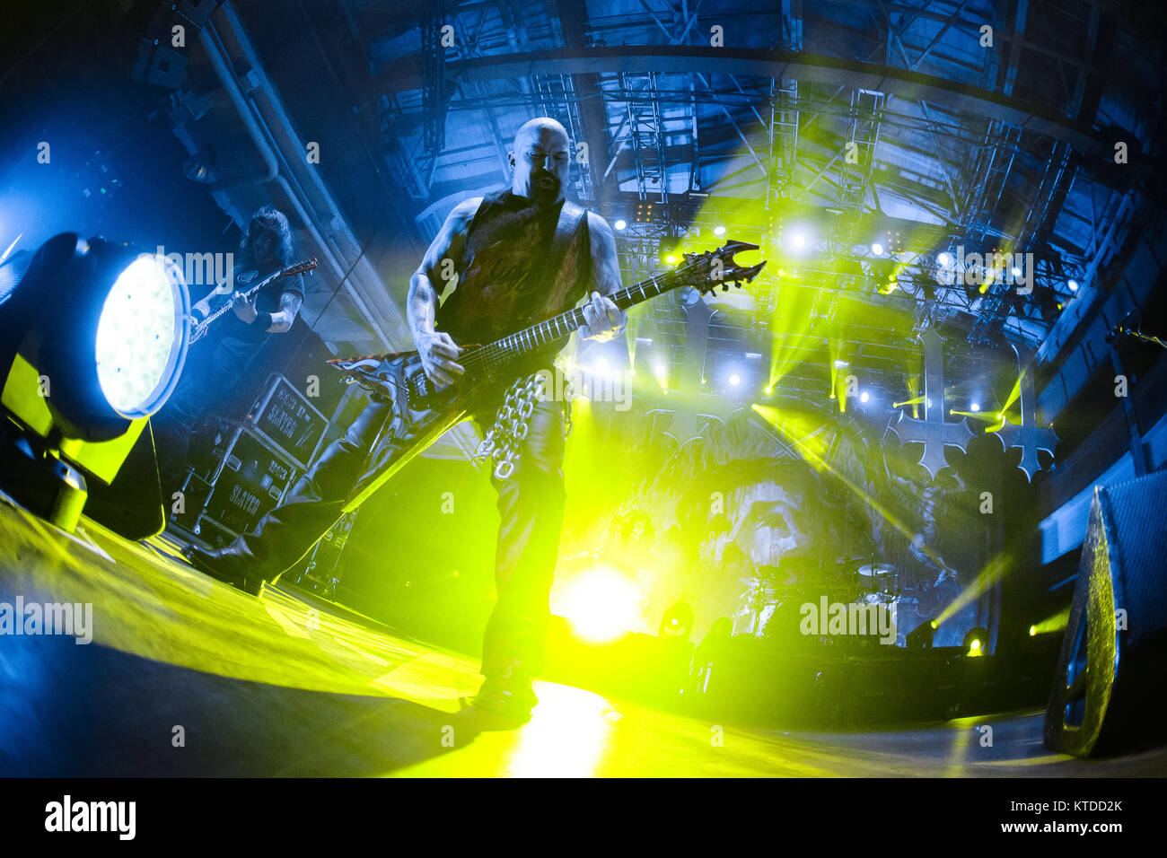 The American thrash metal band Slayer performs a live concert ...