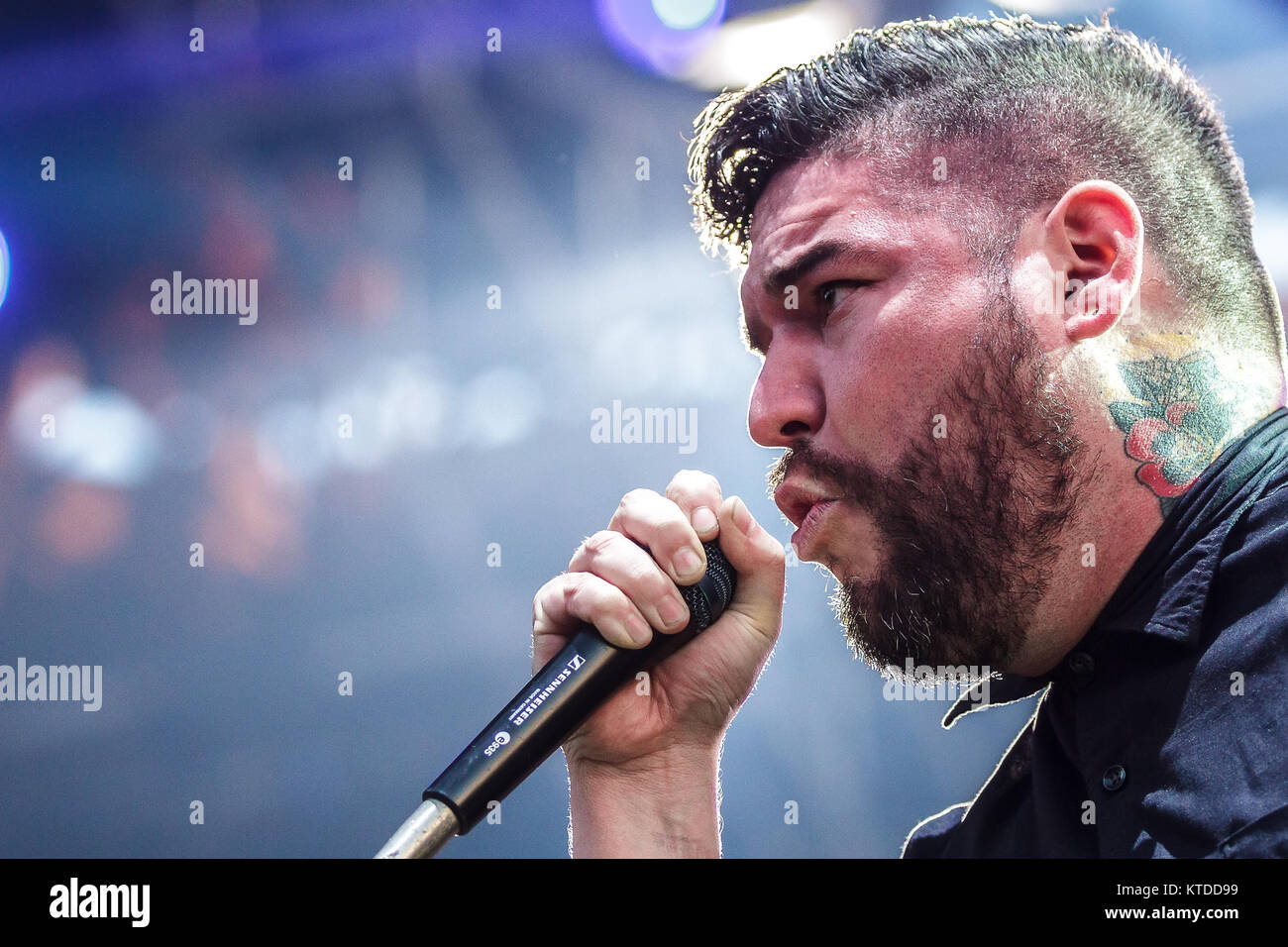 The American deathcore band Suicide Silence performs a live concert at ...