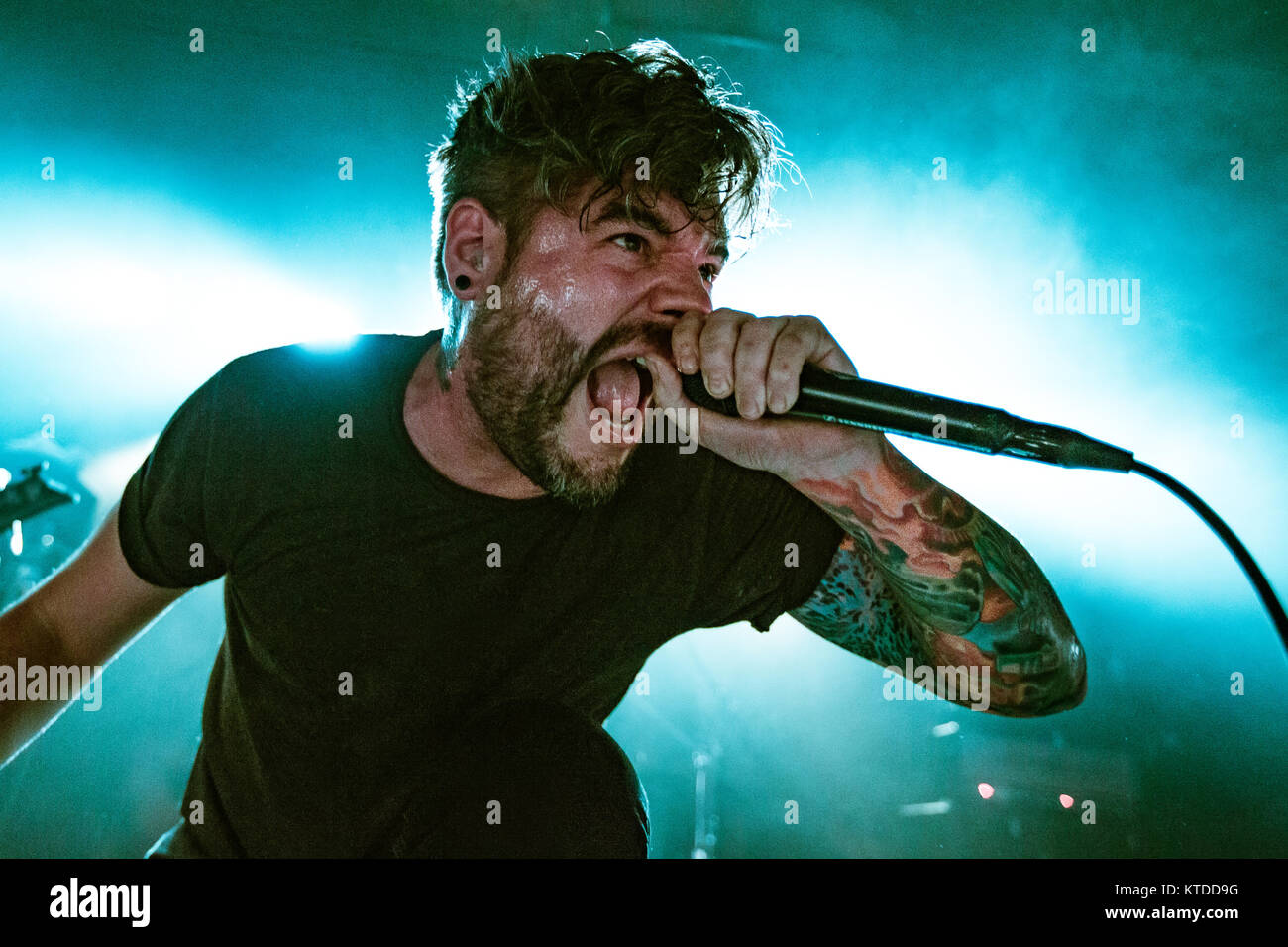 The American deathcore band Suicide Silence performs a live concert at ...