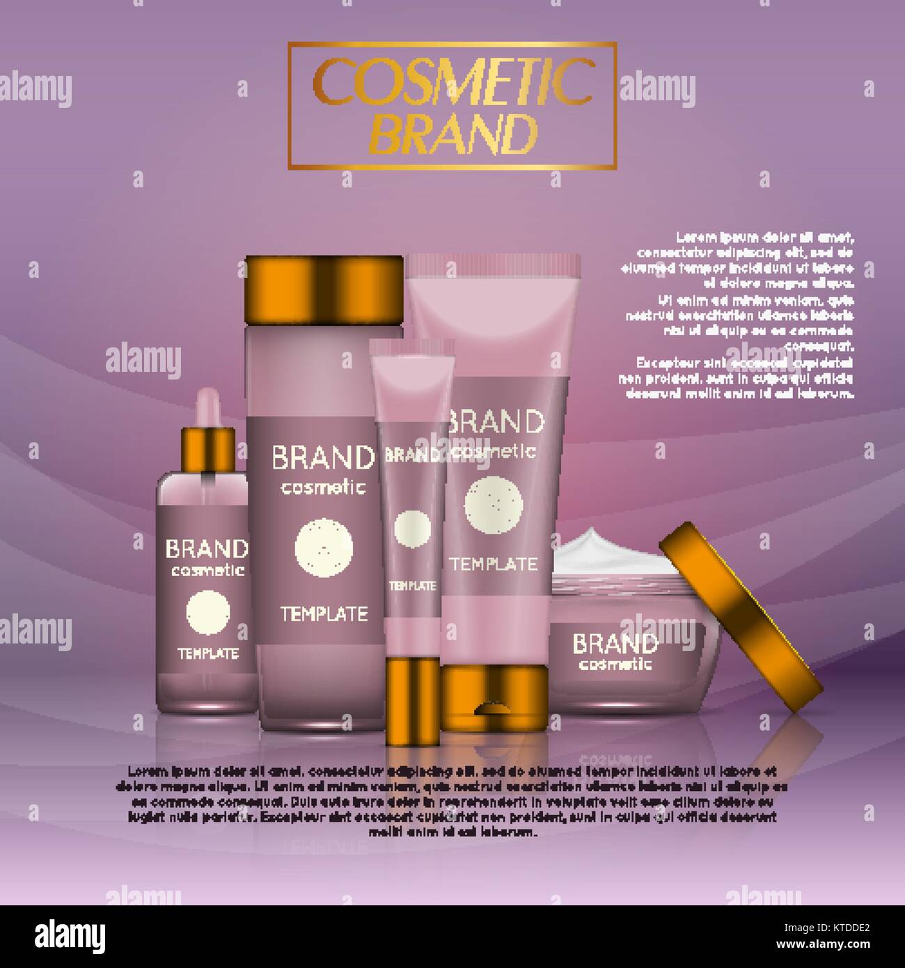 Vector 3D cosmetic illustration on a soft light waves background ...