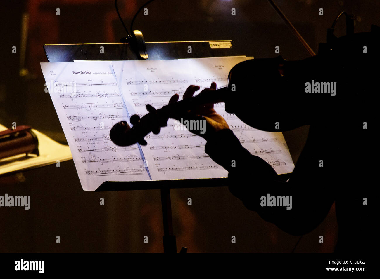 A violinist from the Gothenburg String Theory performs a live concert ...