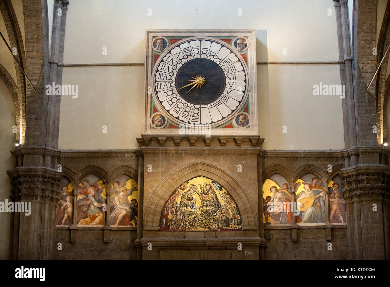 Florence - Duomo interior. Huge clock decorated by Paolo Uccello Stock ...