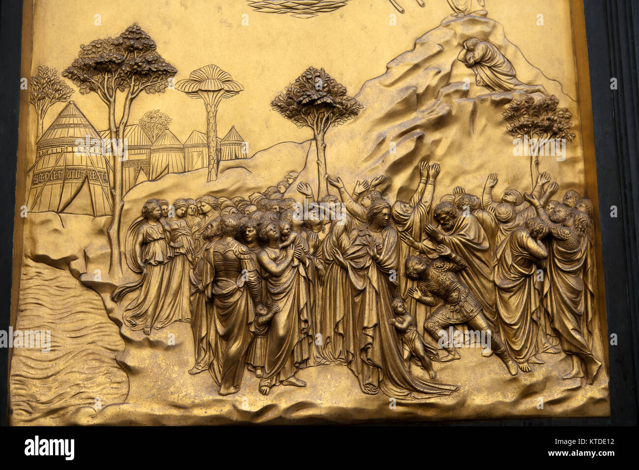 Florence - Baptistery , Panel of the Door of Paradise. Moses and the 10 ...