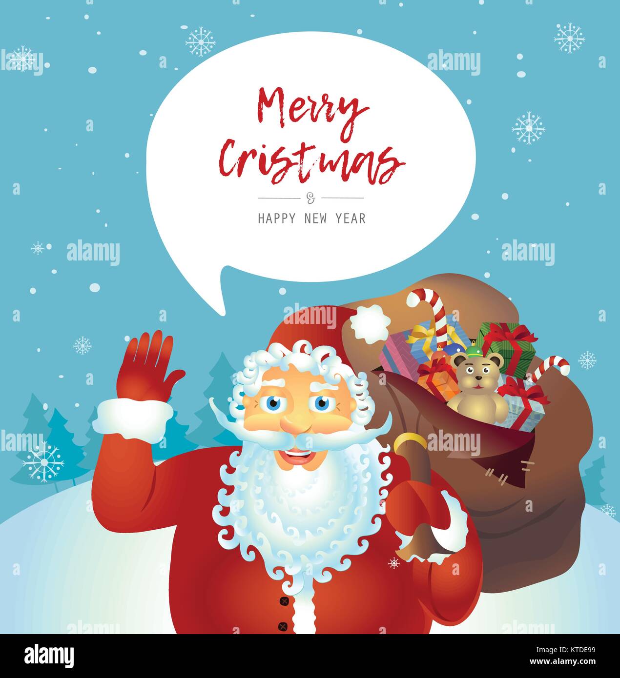 Santa Claus vector cartoon waving her hand cartoon character isolated ...