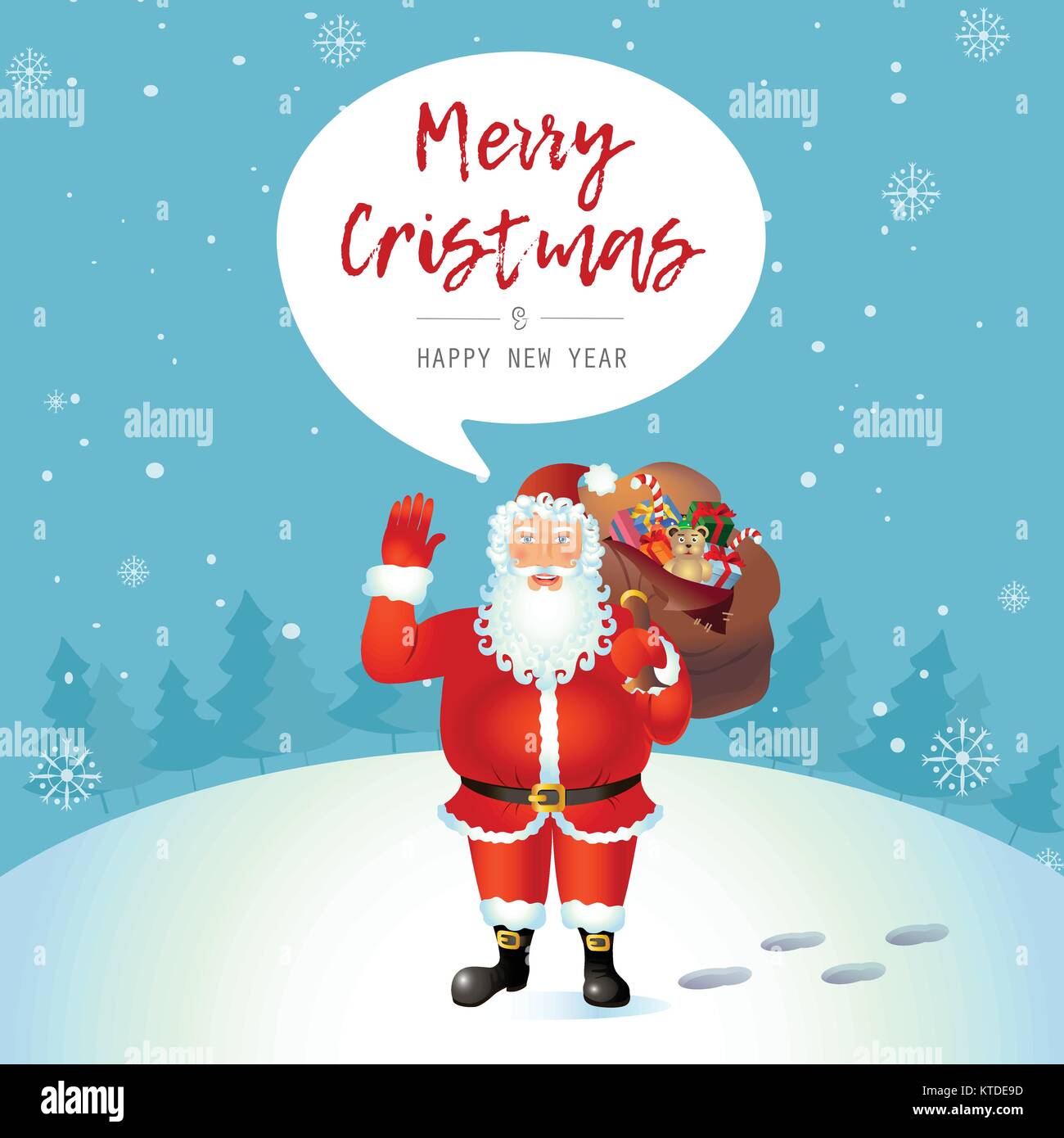 Smile Santa Claus cartoon waving her hand cartoon character isolated on ...