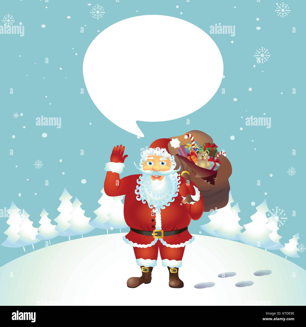 Santa Claus cartoon waving her hand cartoon character isolated on white ...