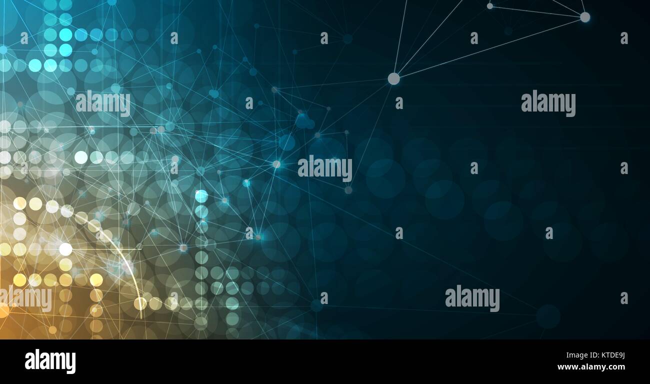 Neural network concept. Connected cells with links. High technology process. Abstract background ...