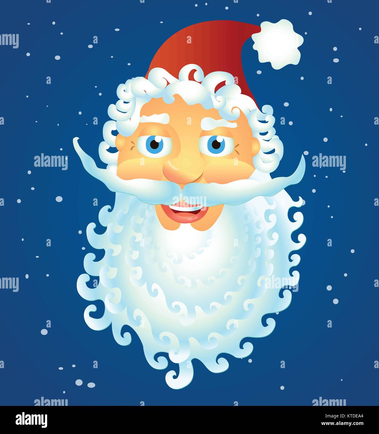 Happy smile Santa Claus isolated on white background vector ...