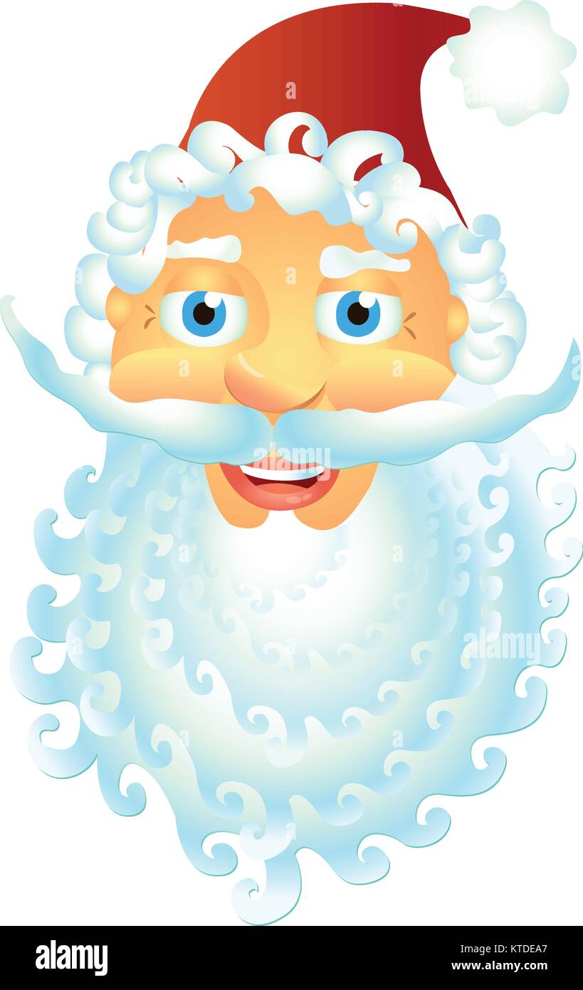 Happy smile Santa Claus isolated on white background vector ...