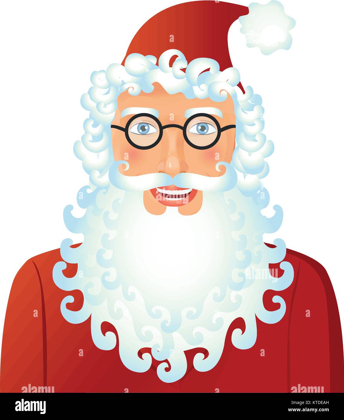 Santa Claus smile with spectacled isolated on white background vector ...