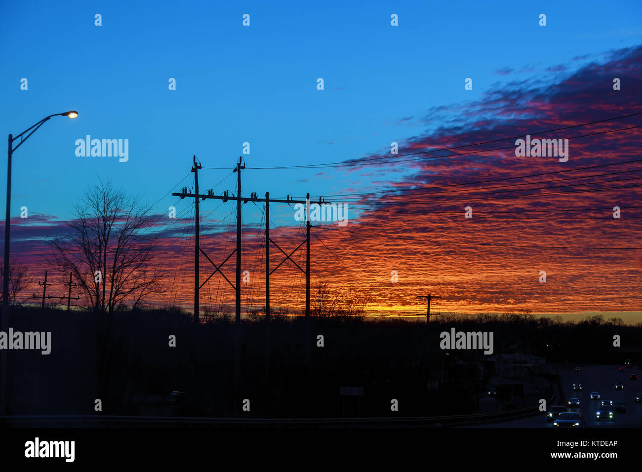 winding road at frosty morning, beautiful sunrise landscape morning ...