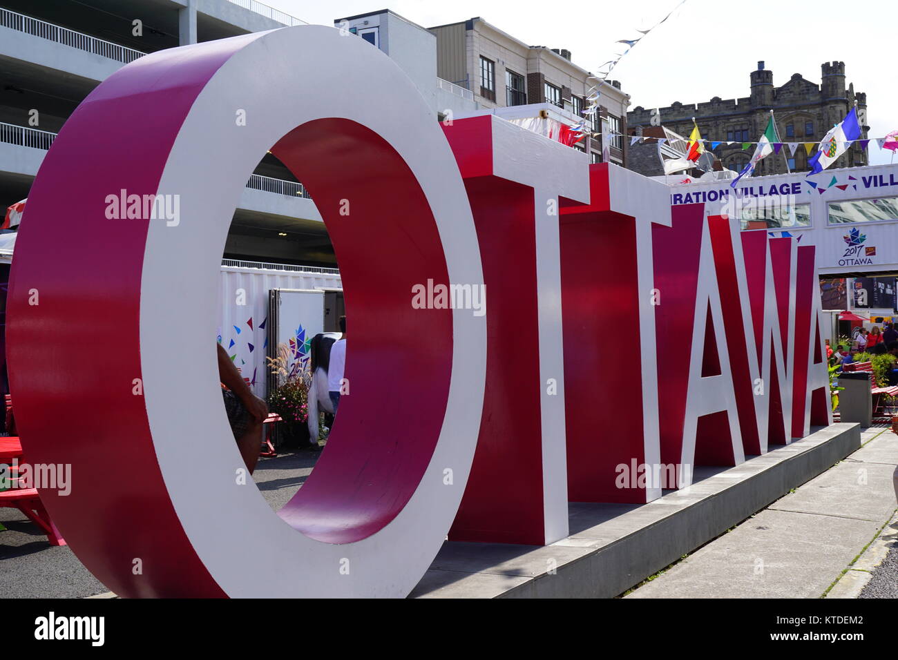 A giant sign of "Ottawa" at Inspiration Village in the ByWard Market ...