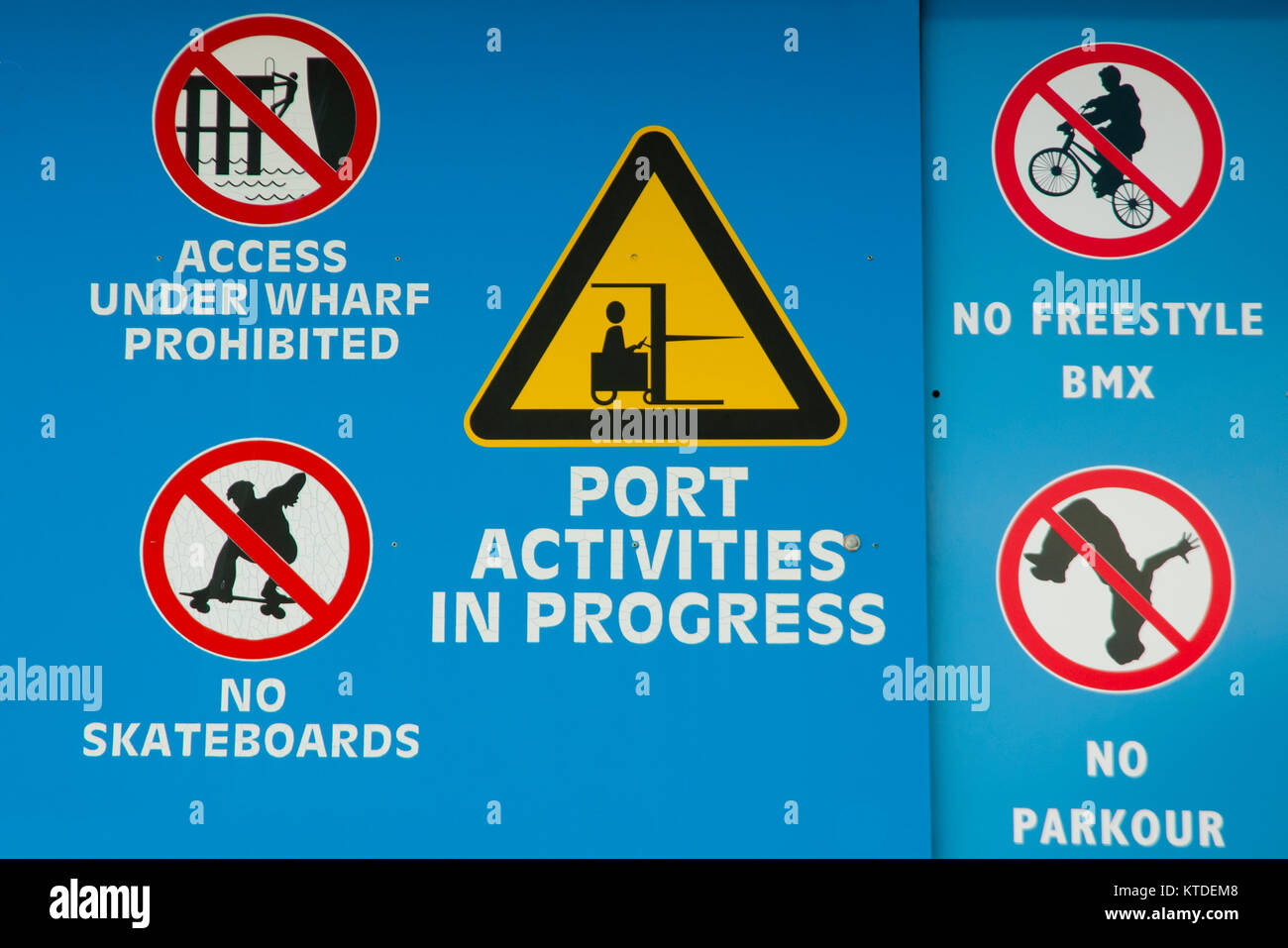Port Activities Sign Stock Photo - Alamy