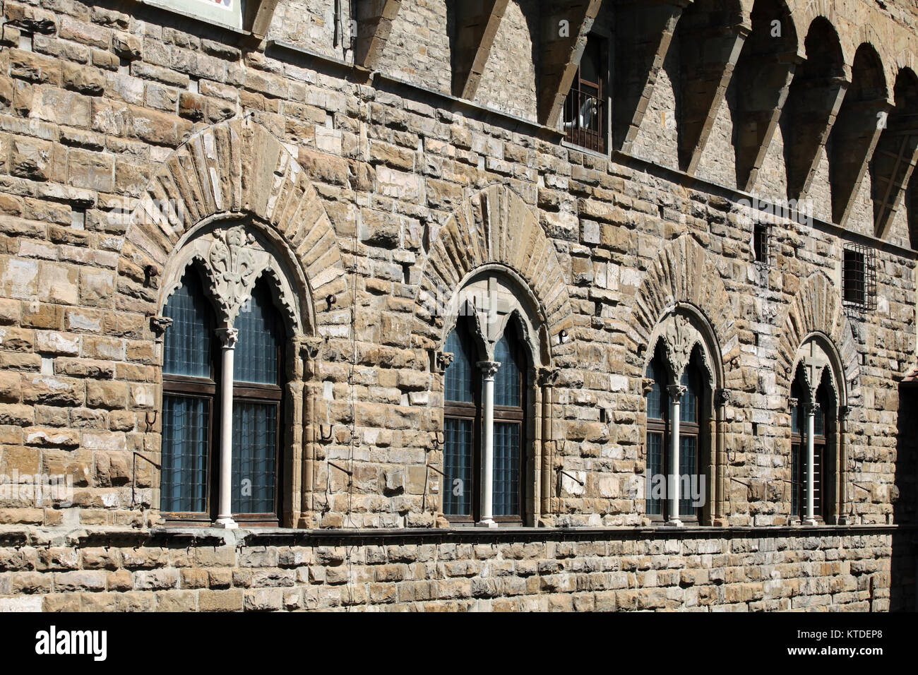 Florence - the raw stone wall Palazzo Vecchio Stock Photo - Alamy