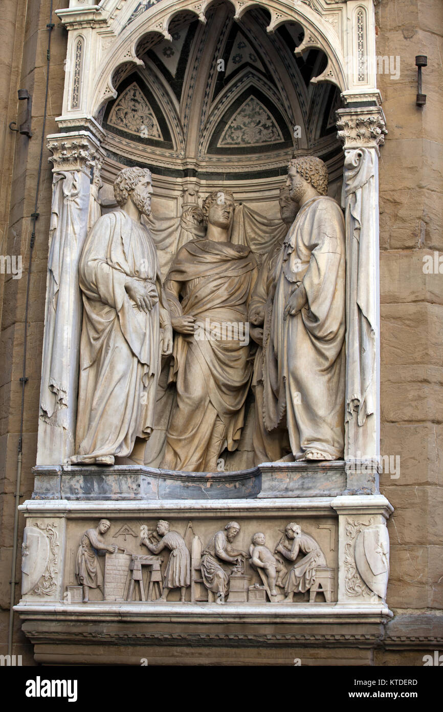 Florence - Church of Orsanmichele. Four Crowned Martyrs or Four Saints ...