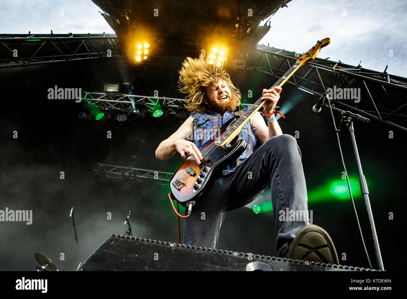 The Icelandic rock band The Vintage Caravan performs a live concert at ...
