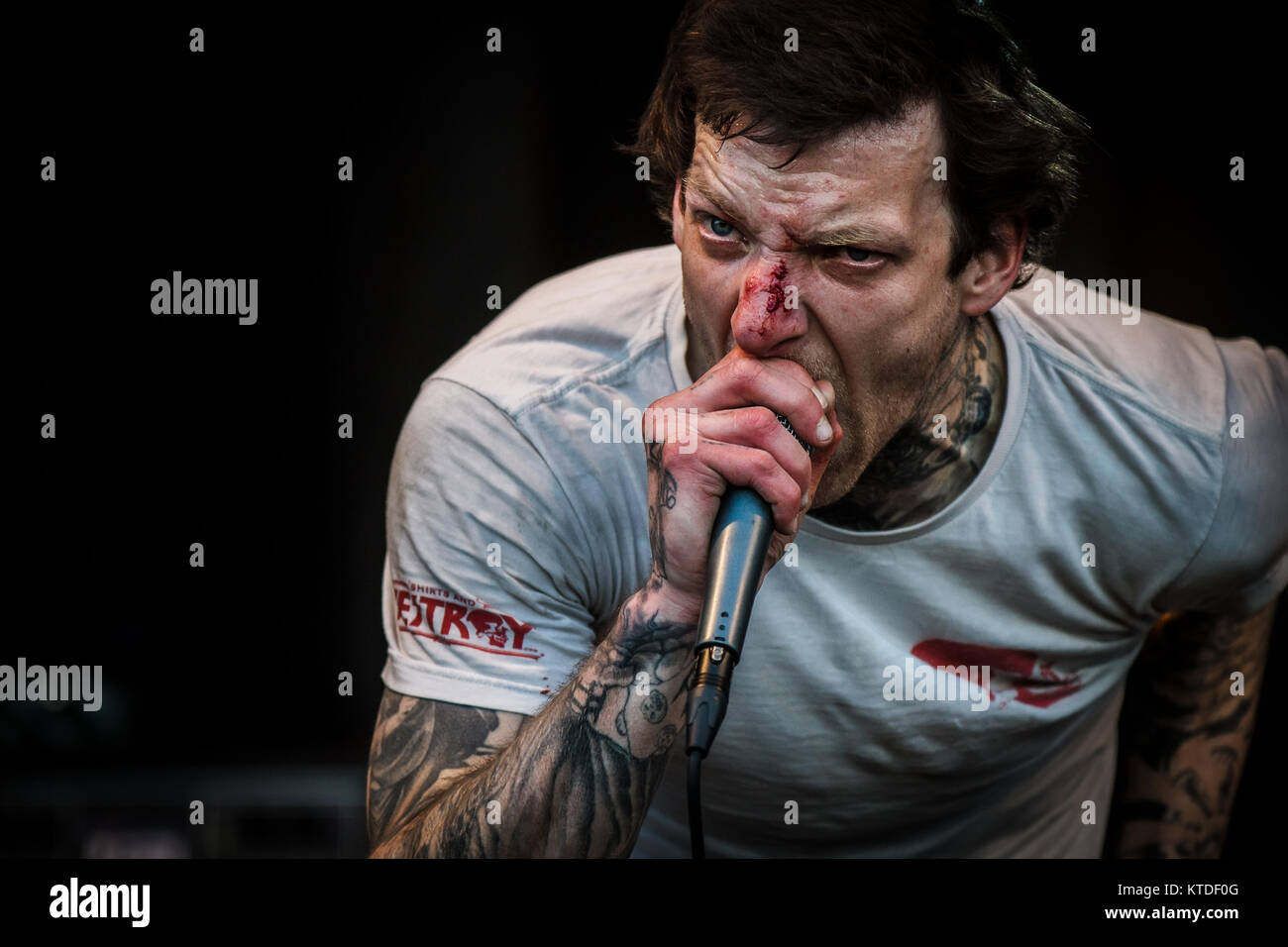 The American grindcore band Trap Them performs a live concert at the ...