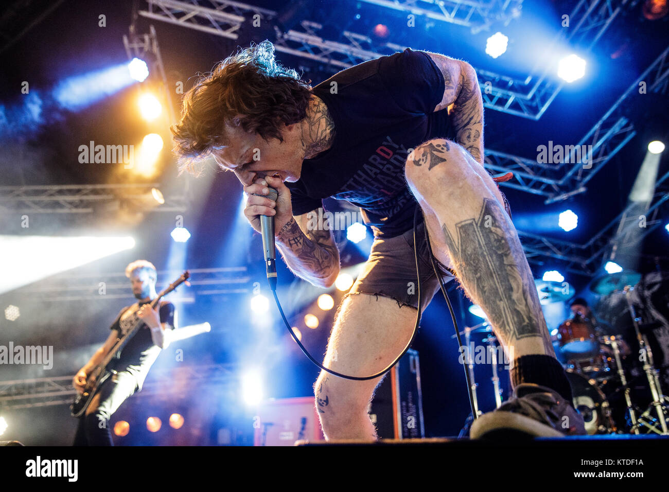 The American grindcore band Trap Them performs a live concert during ...