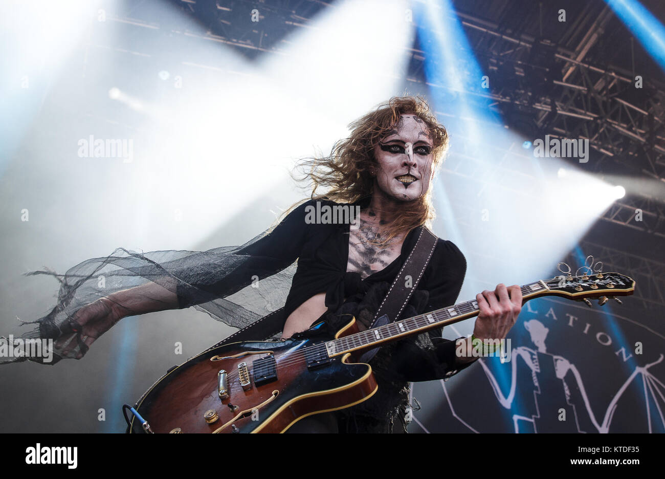 The Swedish death metal band Tribulation performs a live concert at the ...