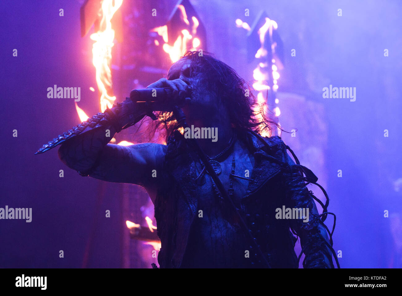 The Swedish black metal band Watain performs a live concert at the ...