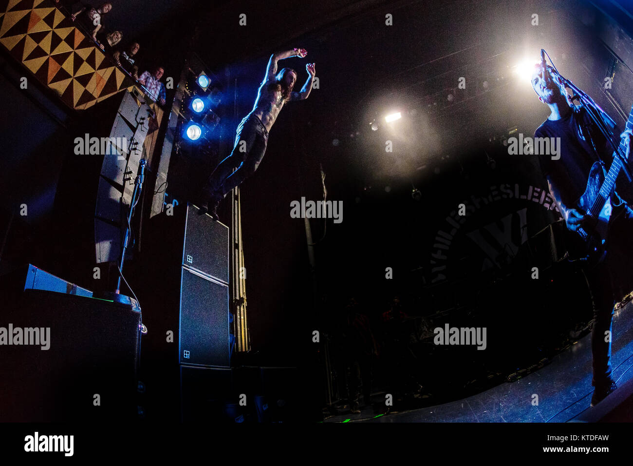 The British metalcore band While She Sleeps performs a live concert at ...